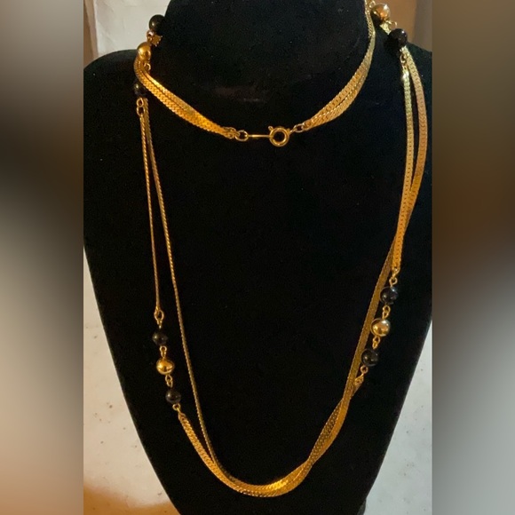 Jewelry | Vintage Double Strand Gold Tone Nk | Poshmark